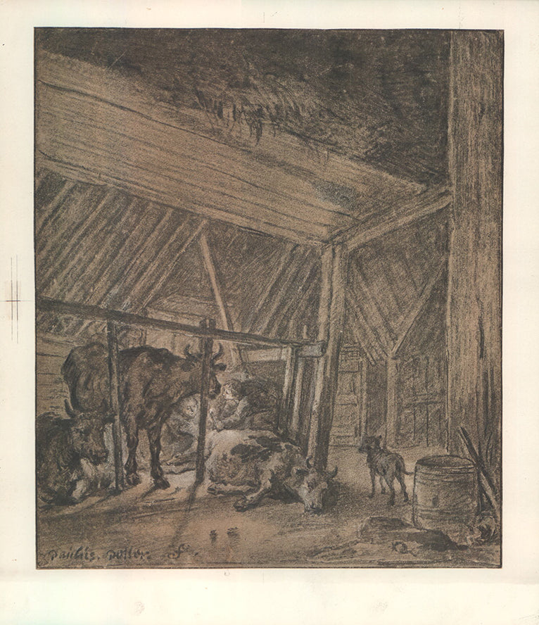 The Calving Cow by Paulus Potter - 10 X 12 Inches (Offset Lithograph ...