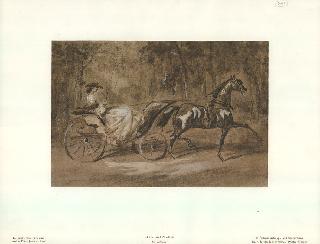 La Caleche by Constantin Guys - 12 X 15 Inches (Offset Fine Art Print ...