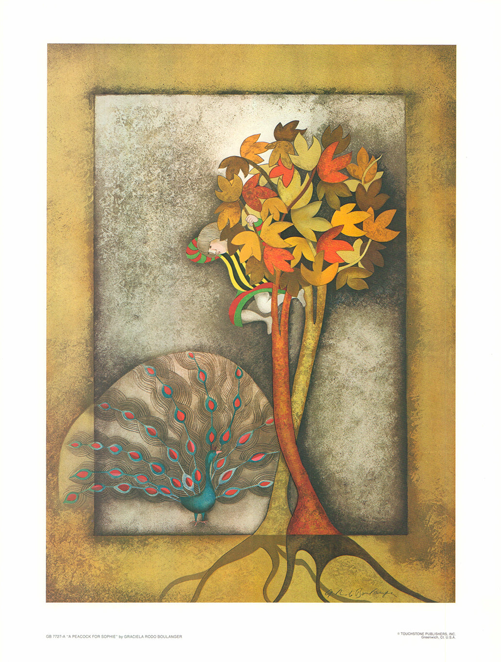 A Peacock for Sophie by Graciela Rodo Boulanger - 14 X 17 Inches (Offs ...