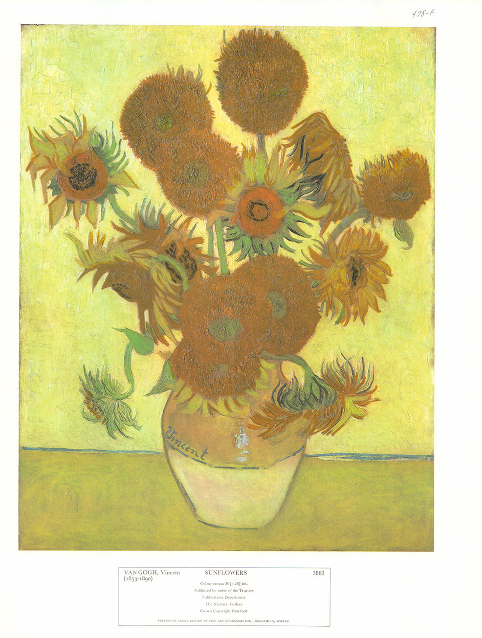 Sunflowers 1888 by Vincent Van Gogh - 14 X 19 Inches (Art Print ...