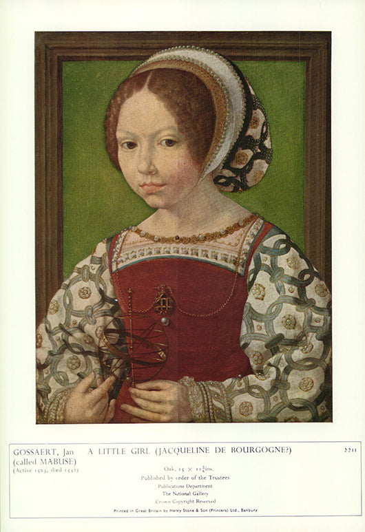 A Little Girl by Jan Gossaert - 8 X 11 Inches (Offset Lithograph Fine ...