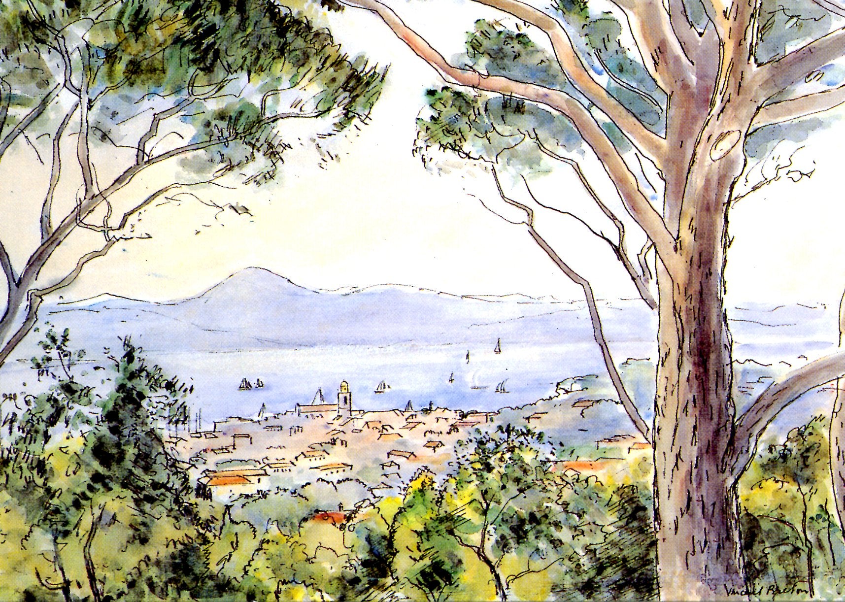 Vue de Saint-Tropez by Vincent Breton - 4 X 6 Inches (10 Postcards ...