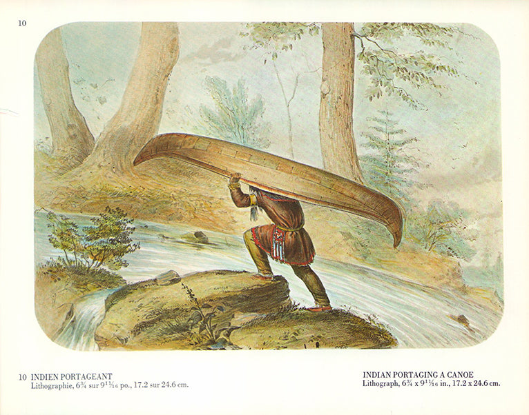 Indian Portaging a Canoe by C. Krieghoff - 9 X 11 Inches (Art Print ...