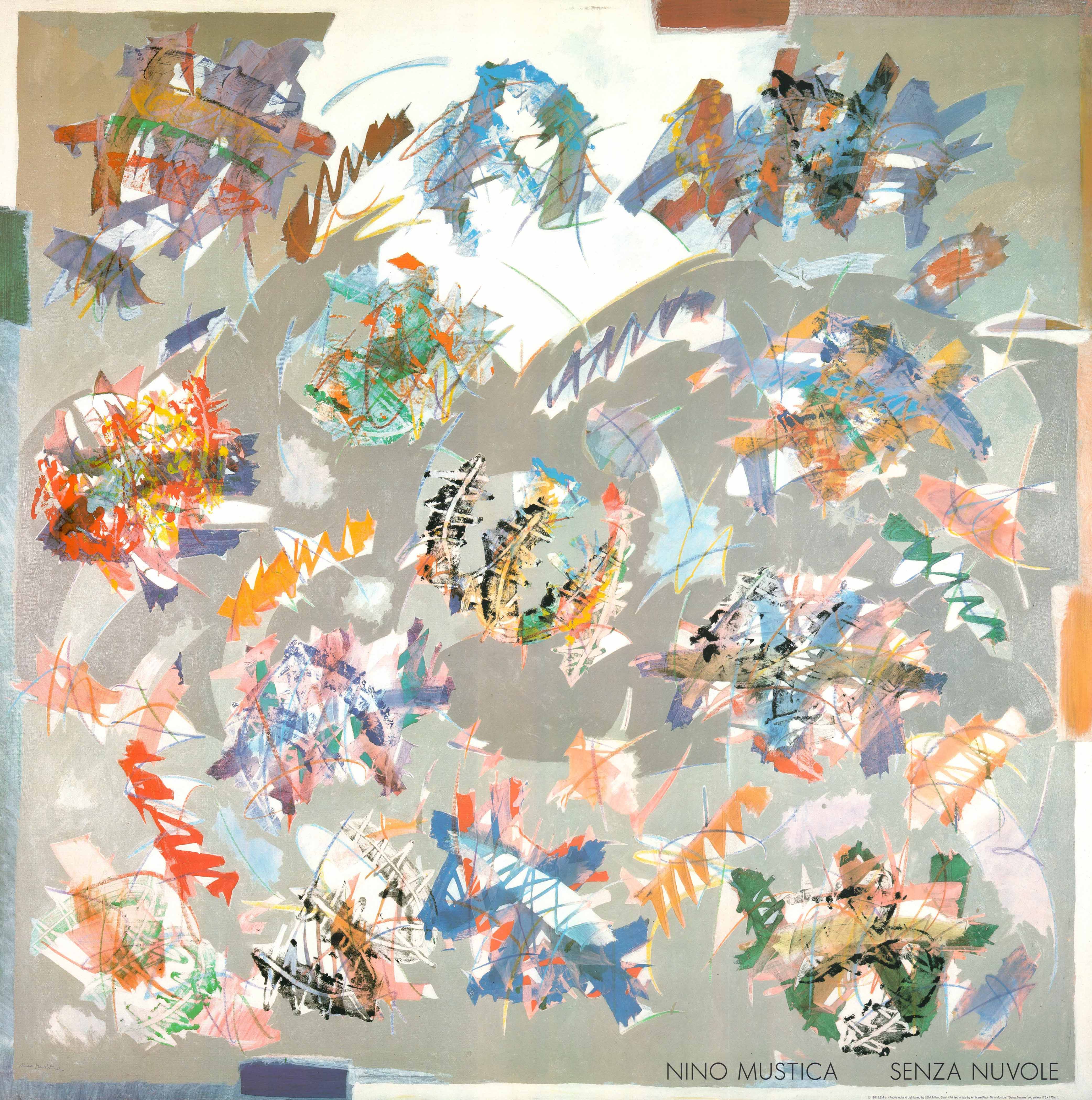 Cloudless (Senza Nuvole) by Nino Mustica -42 X 42" (Offset Lithograph ...