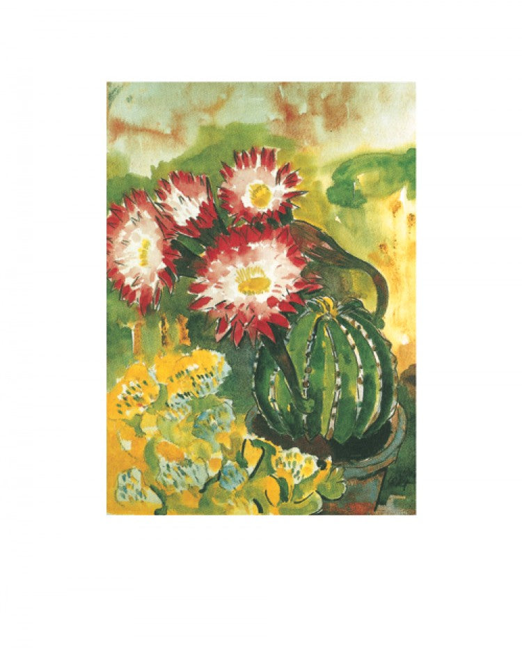 Still Life with Cactuses by Karl Schmidt-Rottluff -16X20"(Watercolour ...