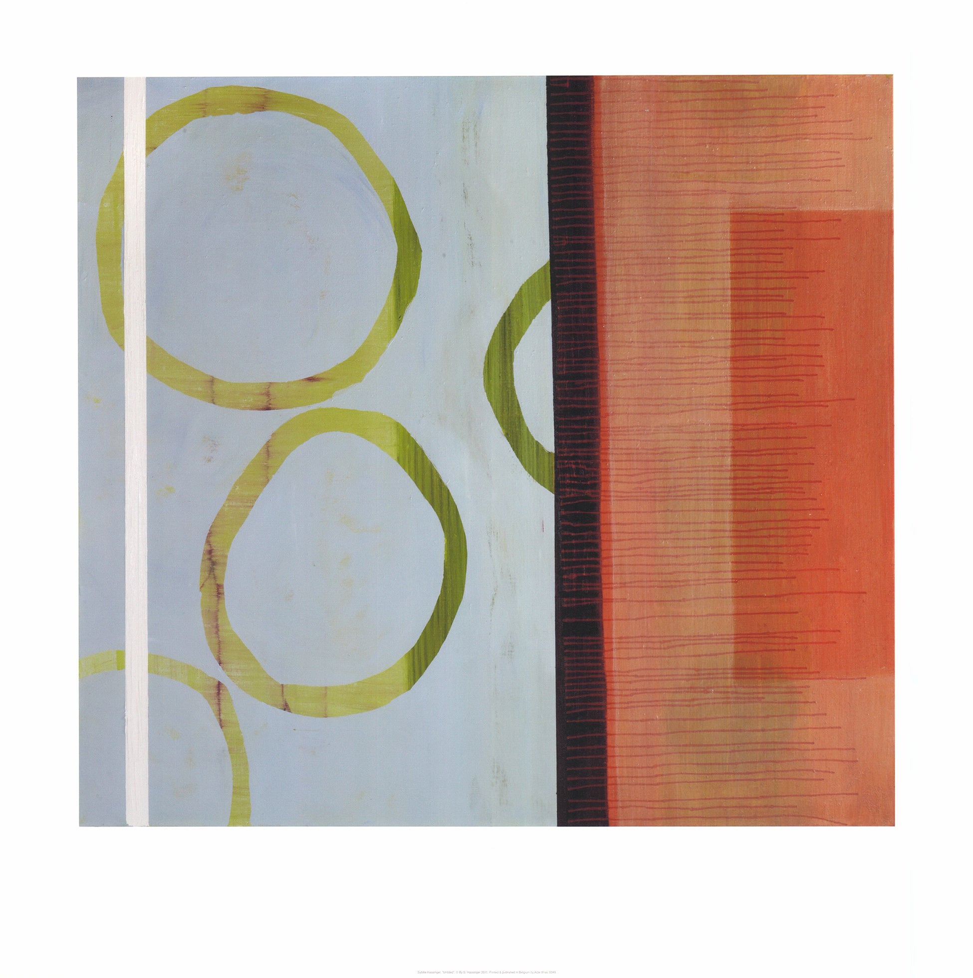 Untitled by Sybille Hassinger - 27X27 Inches (Watercolour / Aquarelle ...