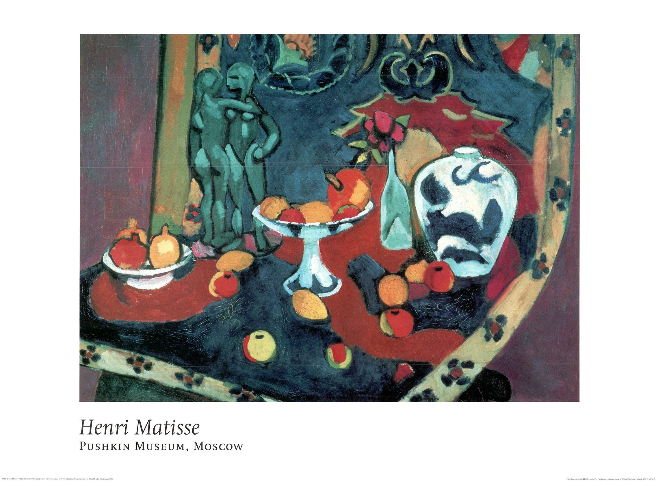 Still Life with Fruit on a Bronze Statue by Henri Matisse-24X32"(Offset ...