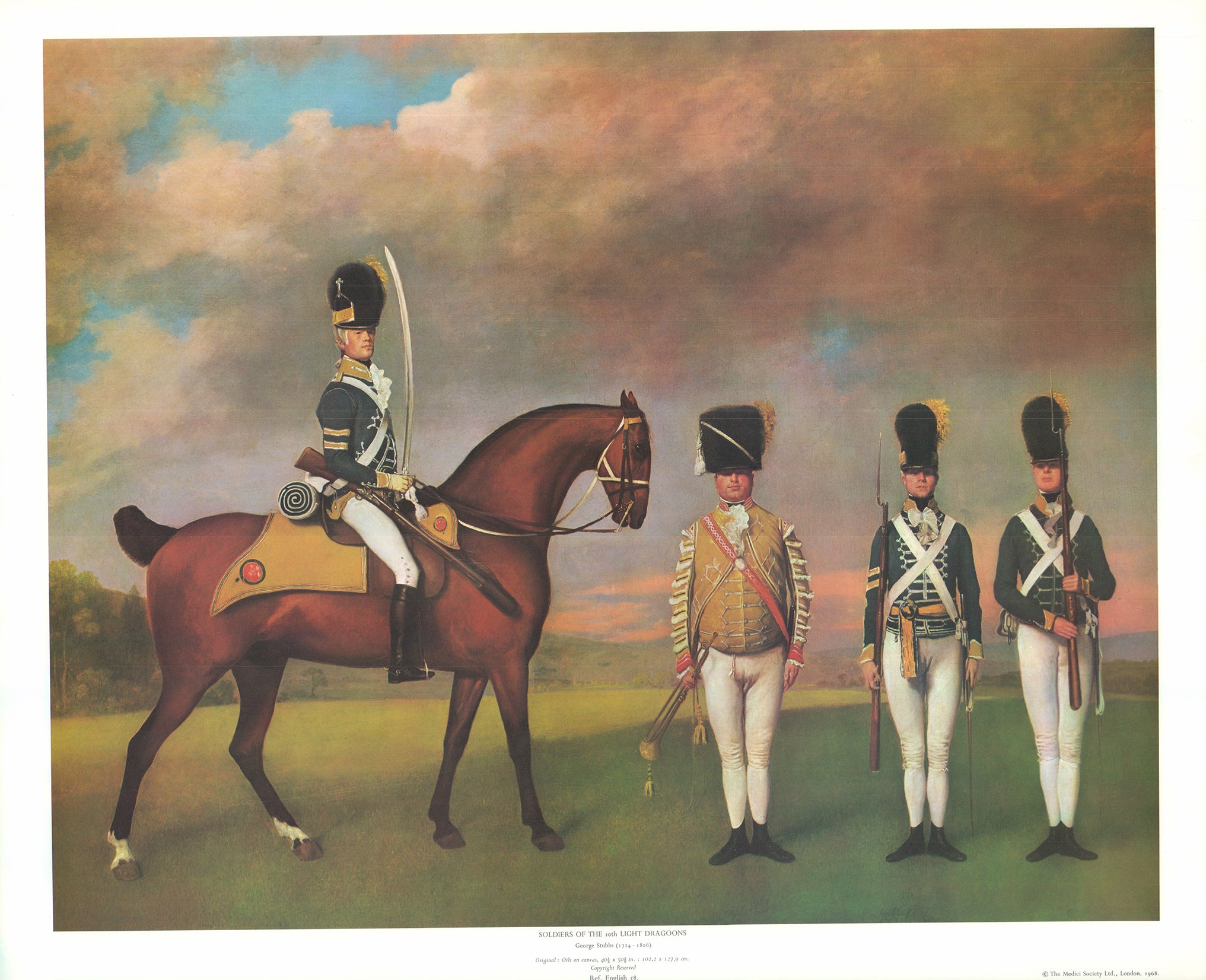 Soldiers of the Light Dragoons by George Stubbs - 24 X 29 Inches (Offs ...