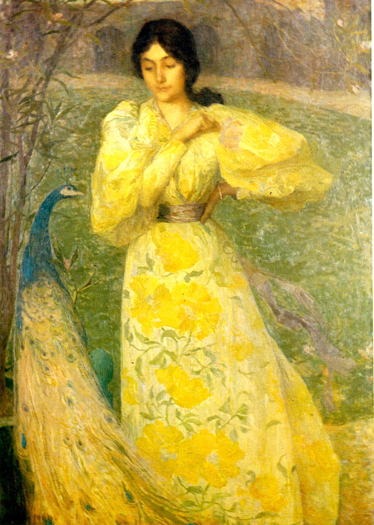 La Jeune Fille au Paon by Aman-Jean Edmond - 4 X 6 Inches (10 Postcard ...