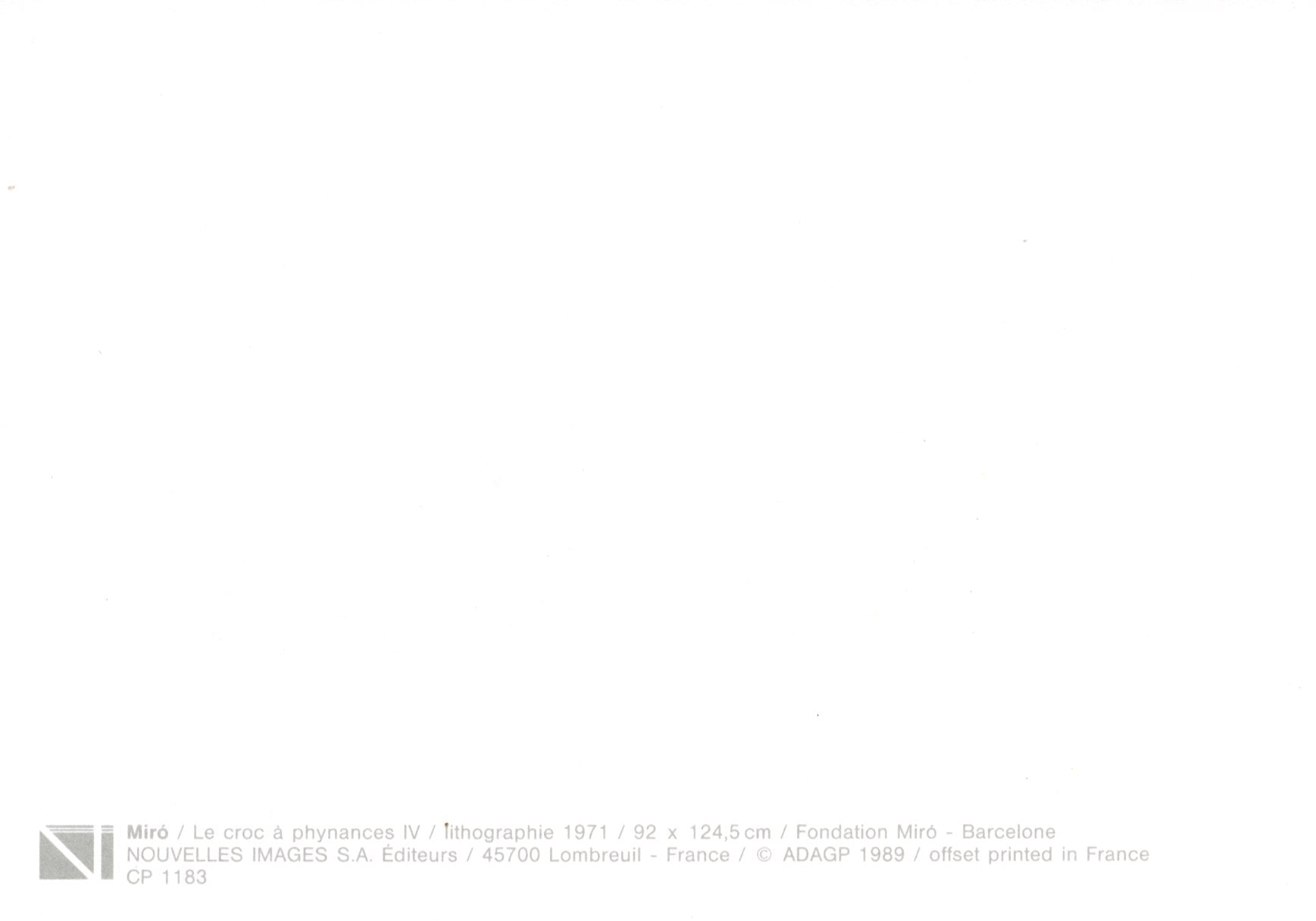 Le croc à phynances IV by Joan Miro - 4 X 6 Inches (10 Postcards ...