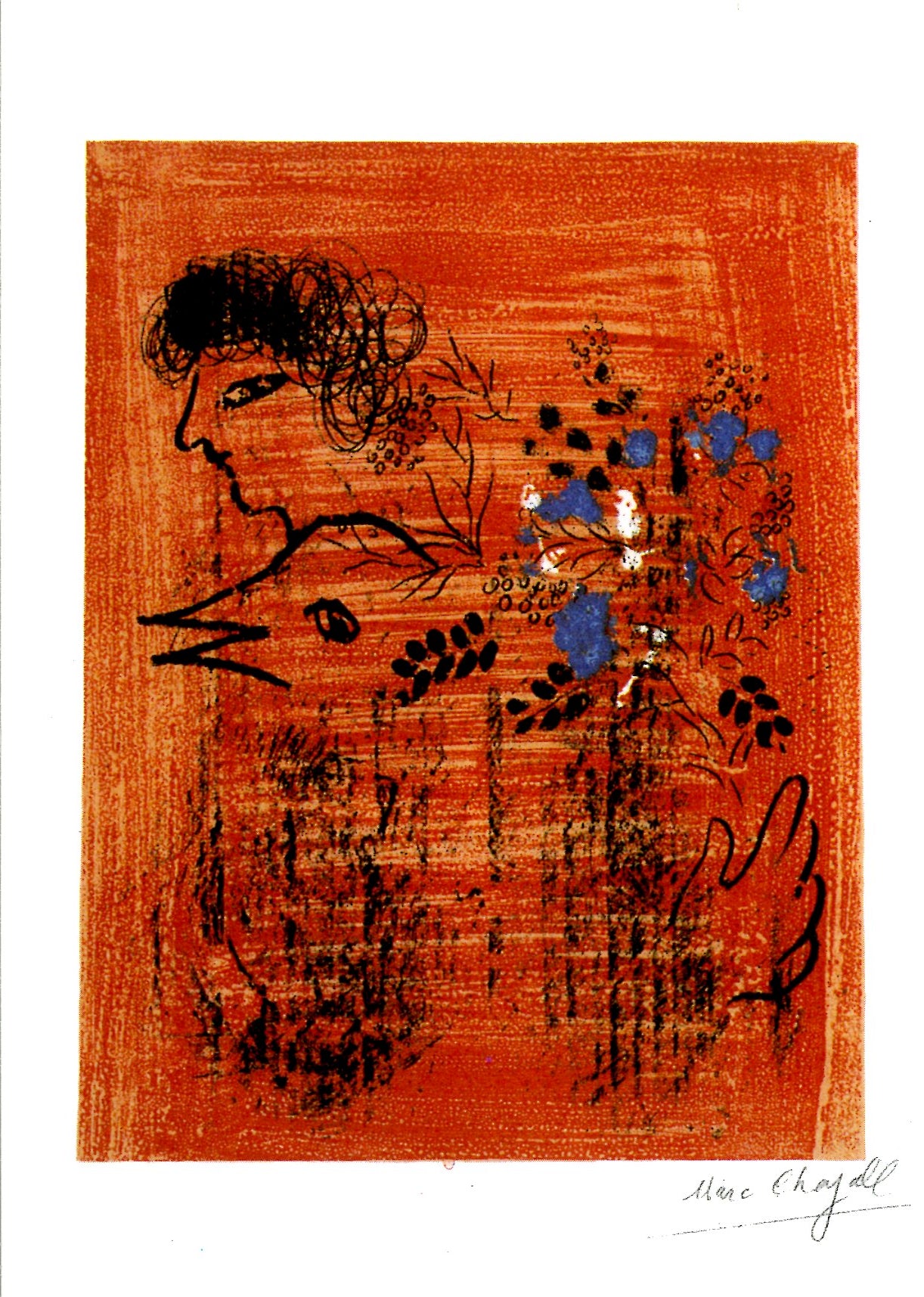 Bouquet à l'oiseau by Marc Chagall - 4 X 6 Inches (10 Postcards ...