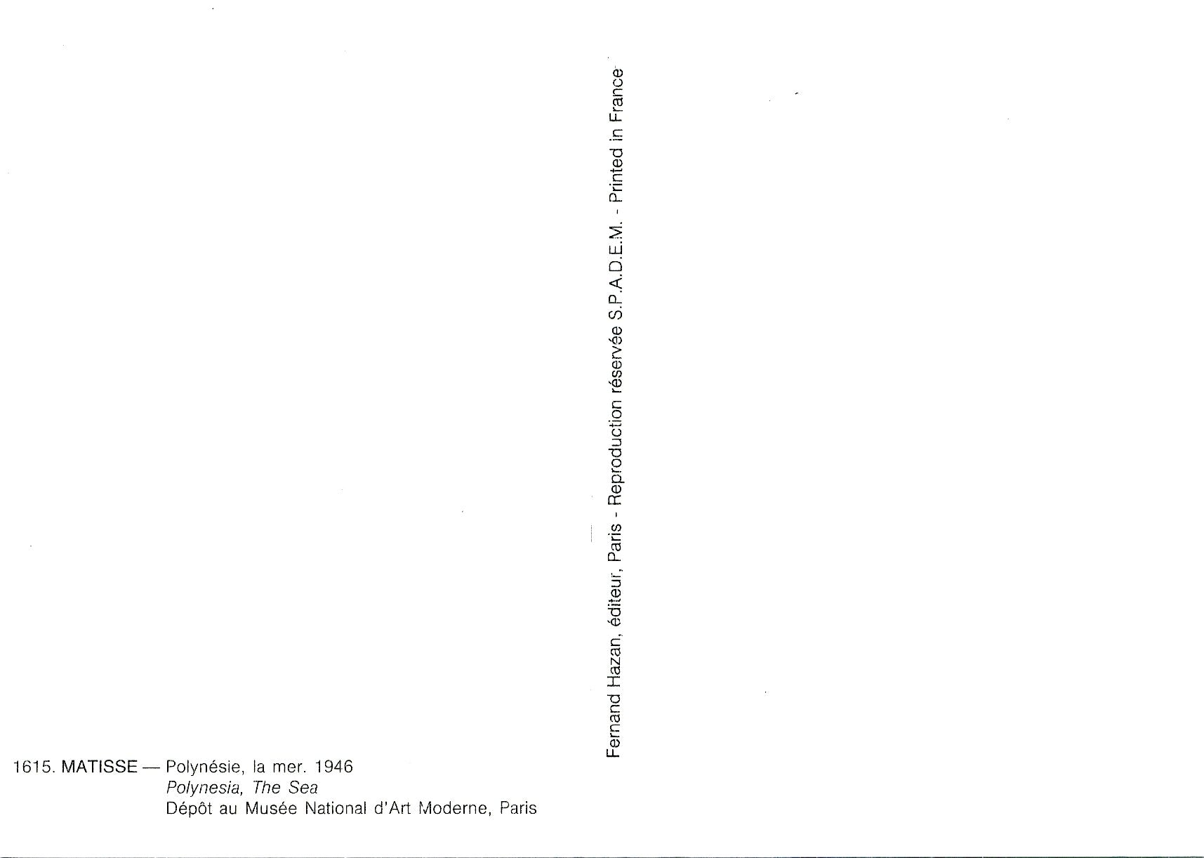 Polynésie, la mer, 1946 by Henri Matisse - 4 X 6 Inches (10 Postcards ...