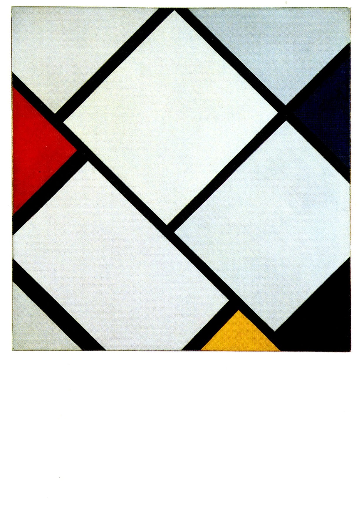 Losange rouge, jaune et bleu by Piet Mondrian - 4 X 6 Inches (10 Postc ...