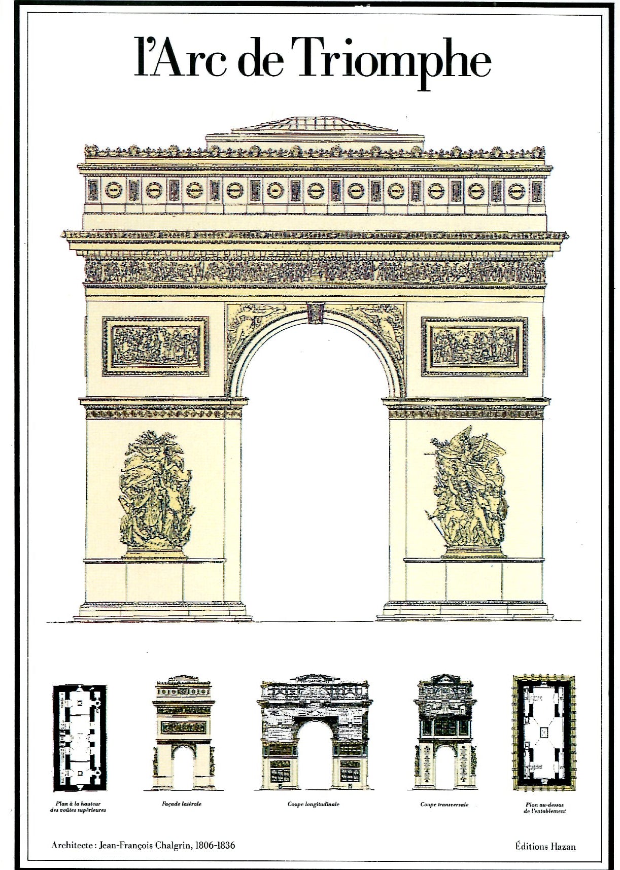 L'Arc de Triomphe by Jean-François Chalgrin - 4 X 6 Inches (10 Postcar ...