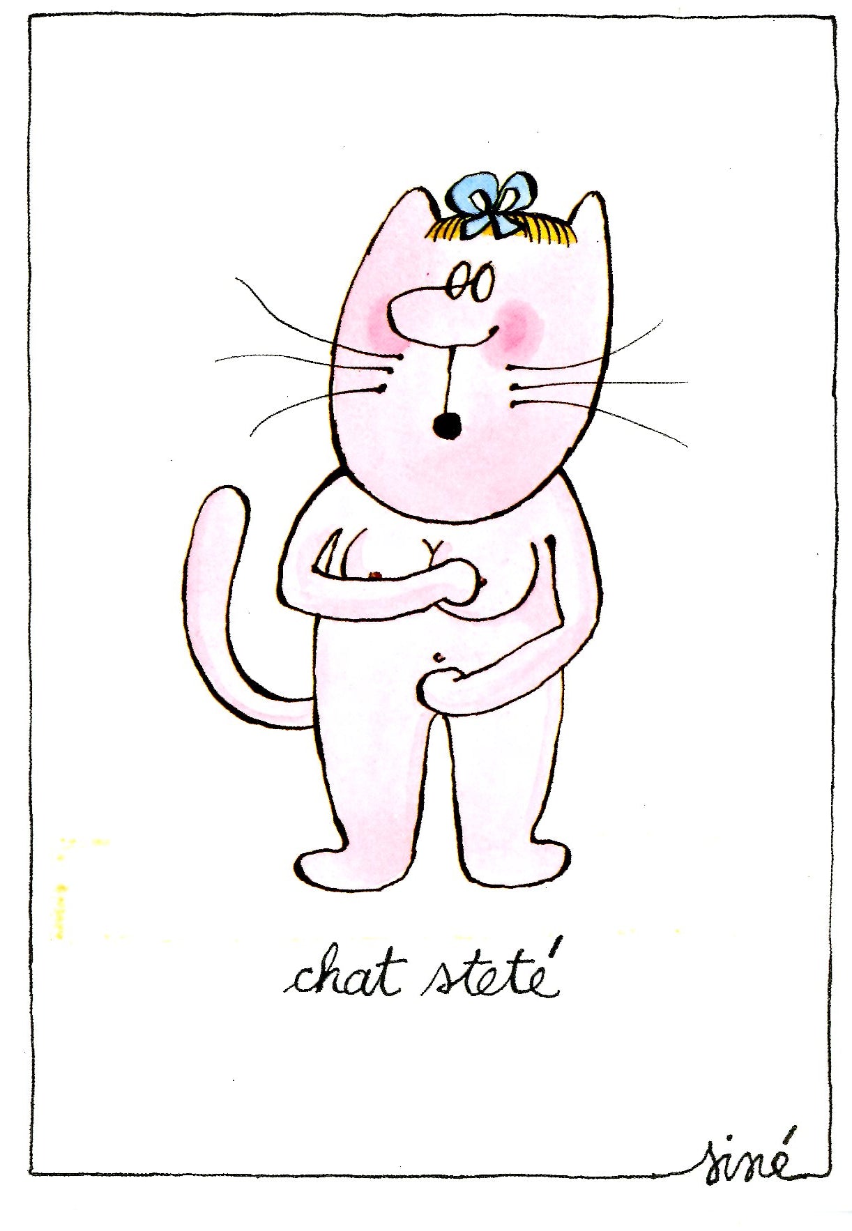 Chat Steté, 1981 by Siné - 4 X 6 Inches (10 Postcards) – Artistica Fine Art