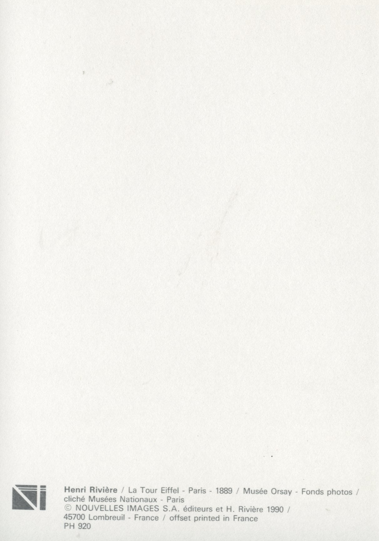 La Tour Eiffel by Henri Rivière - 4 X 6 Inches (10 Postcards ...