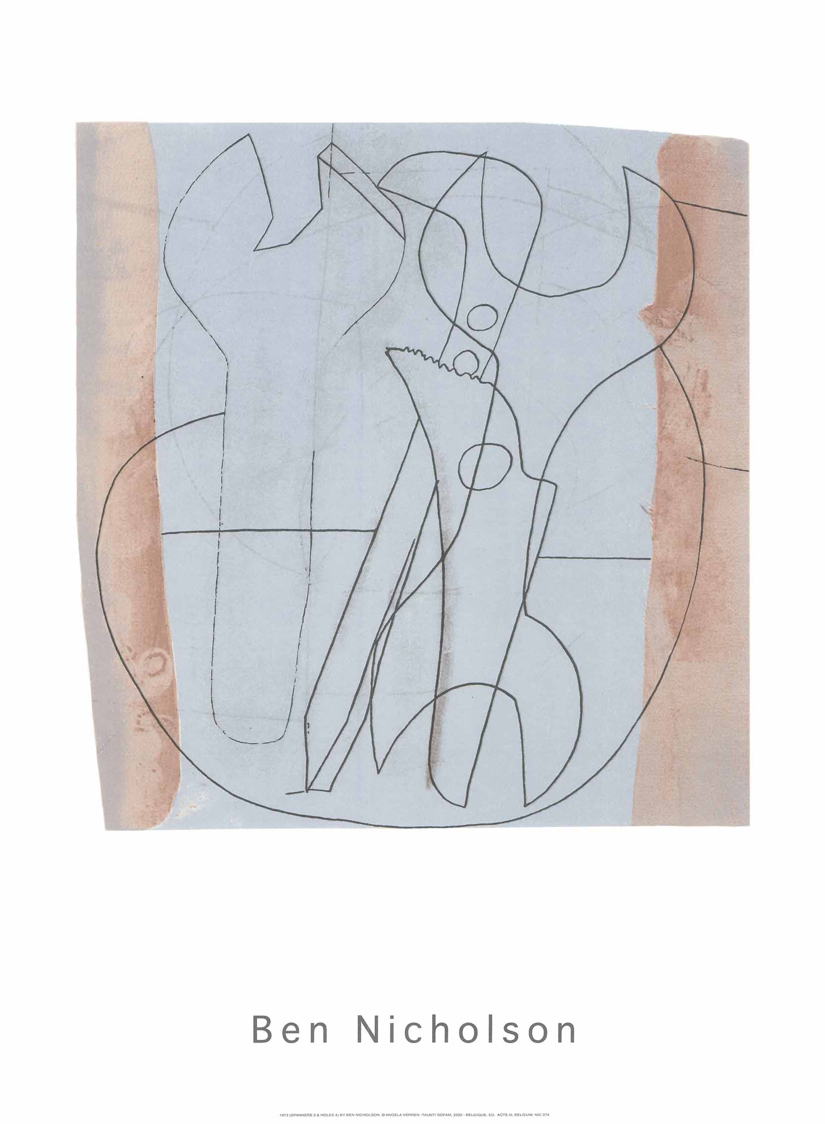 Spanners 3 & Holes 4, 1973 by Ben Nicholson - 24 X 32 Inches (Silkscreen) – Artistica Fine Art