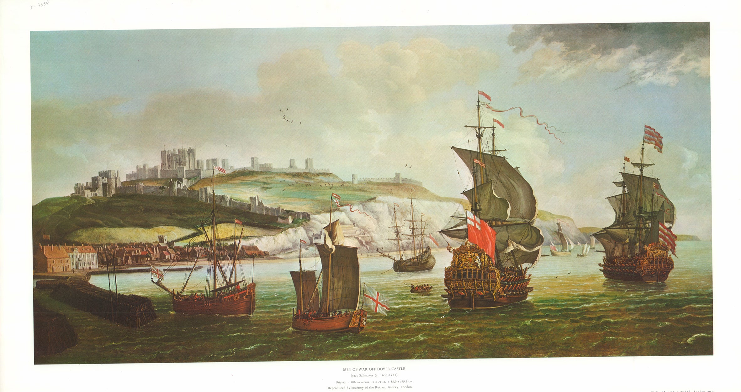 Men-of-War Off Dover Castle by Isaac Sailmaker - 19 X 34 Inches (Art P ...