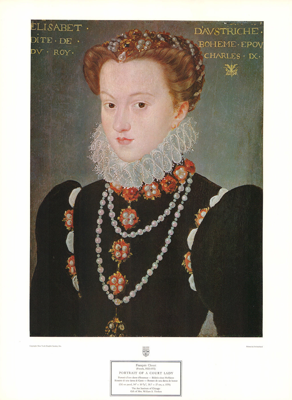 Portrait of a Court Lady by Francois Clouet - 15 X 20 Inches (Art Prin ...