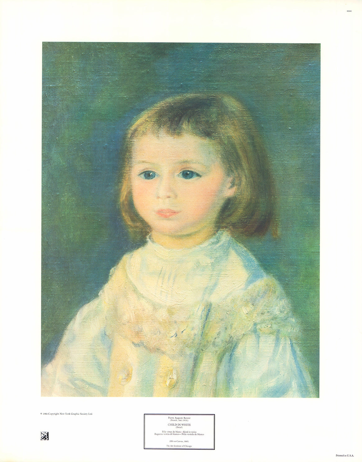 Child in White by Pierre Auguste Renoir - 17 X 21 Inches (Art Print ...