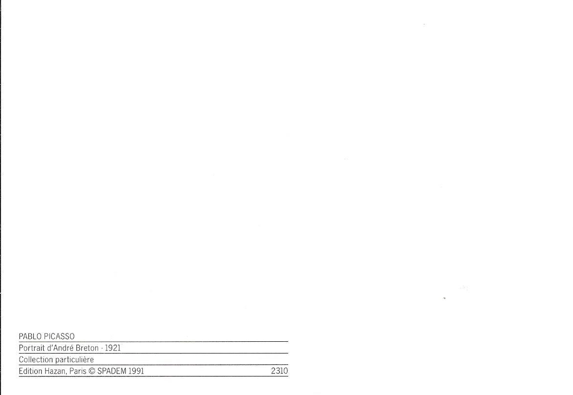 Portrait d'André Breton, 1921 by Pablo Picasso - 4 X 6 Inches (10 Post ...