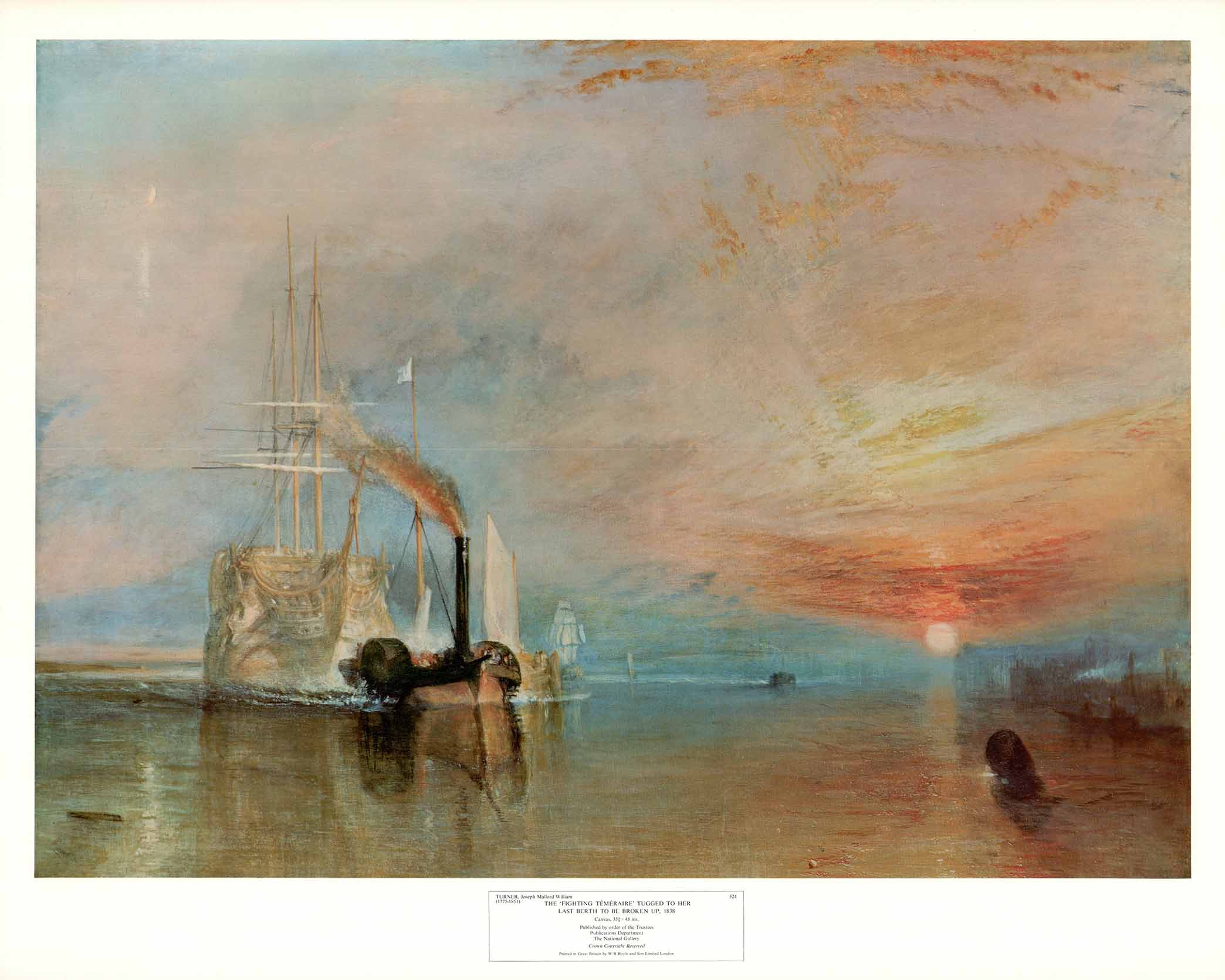 The Fighting Téméraire 1838 By Joseph Mallord William Turner 24 X
