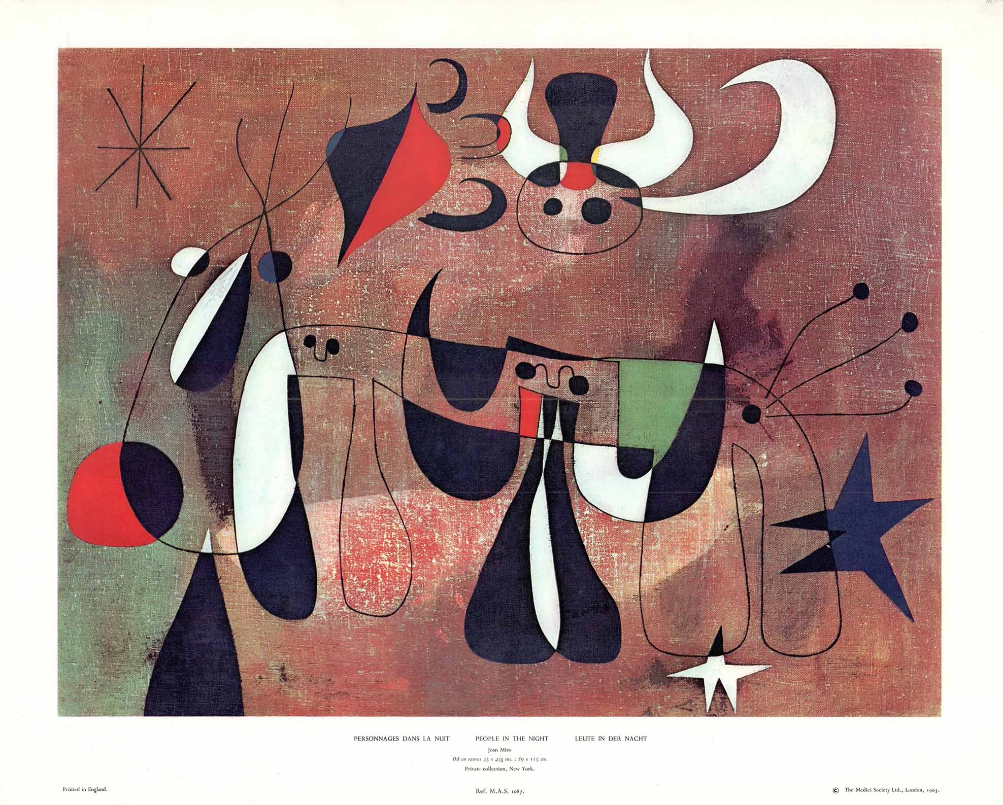 People in the Night by Joan Miro - 23 X 28 Inches (Art Print ...