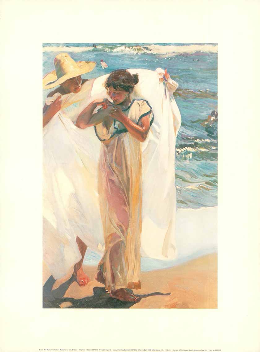 After the Bath, 1908 by Joaquin Sorolla y Bastida - 12X16" (Offset ...