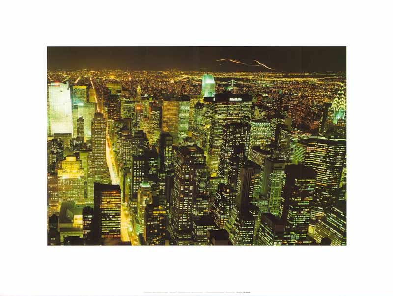 New York City at Night by Chris Close - 12 X 16 Inches (Art Print ...