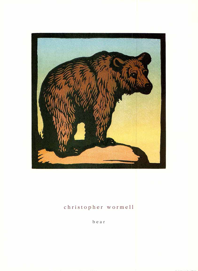 Bear by Christopher Wormell - 12 X 16 Inches (Offset Lithograph ...