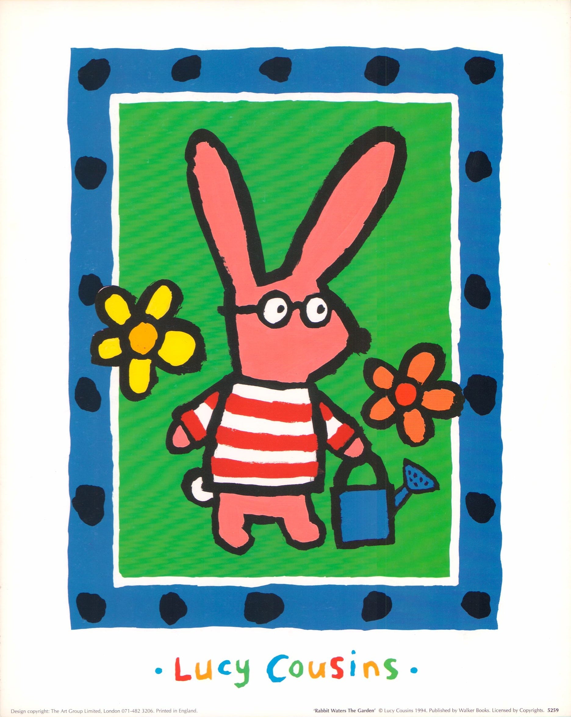 Rabbit Waters The Garden, 1994 by Lucy Cousins - 10 X 12 Inches (Art P ...