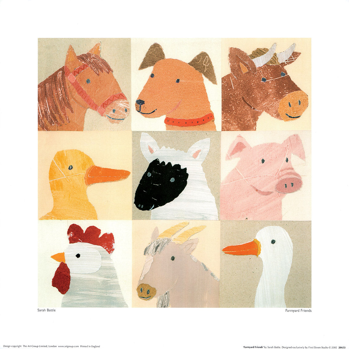 Farmyard Friends by Sarah Battle - 16 X 16 Inches (Art Print ...