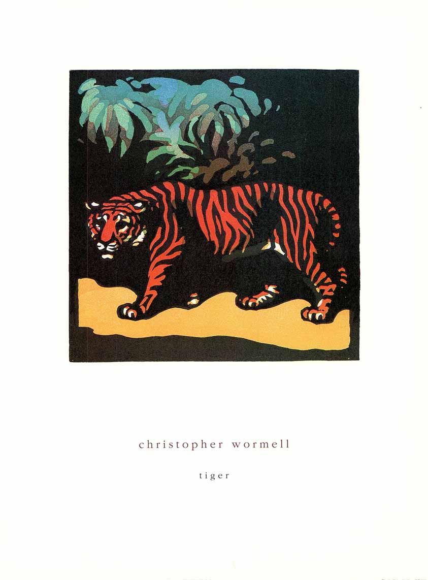 Tiger by Christopher Wormell - 12 X 16 Inches (Offset Lithograph ...