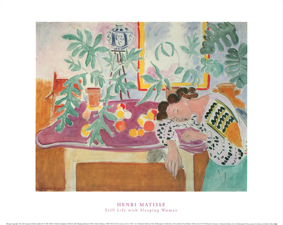 Still Life with Sleeping Woman,1940 by Henri Matisse-16X20"(Art Print ...