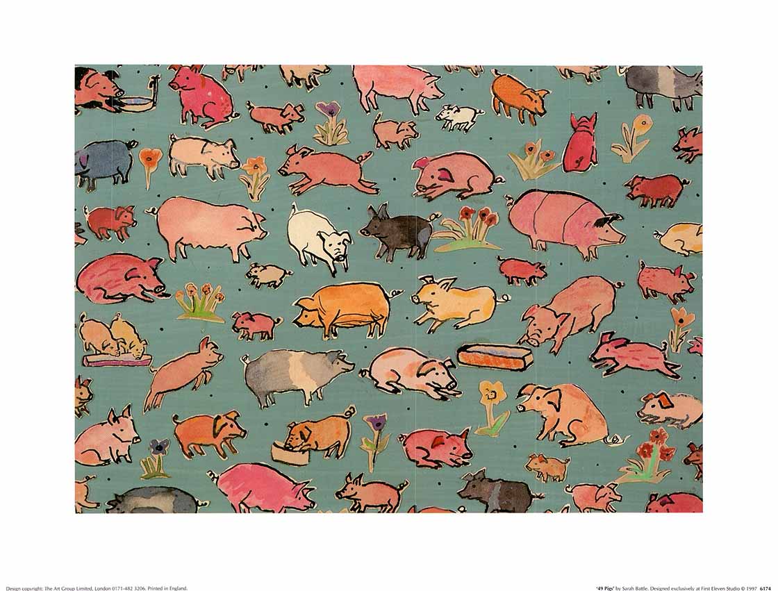 49 Pigs by Sarah Battle - 12 X 16 Inches (Art Print) – Artistica Fine Art
