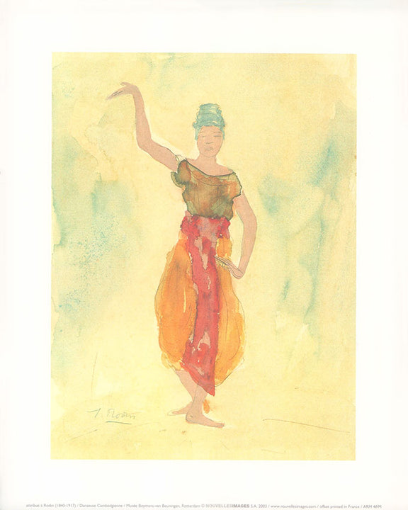 Cambodian Dancer by Auguste Rodin - 10 X 12 Inches (Offset Lithograph ...