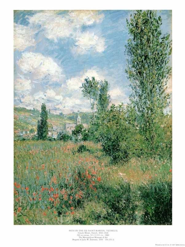 Path In The Ile Saint-Martin Vetheuil 1880 by Claude Monet - 11X14"(Art ...