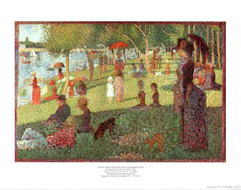 Study for a Sunday on La Grande Jatte 1885 by Georges Seurat-11X14"(Art ...
