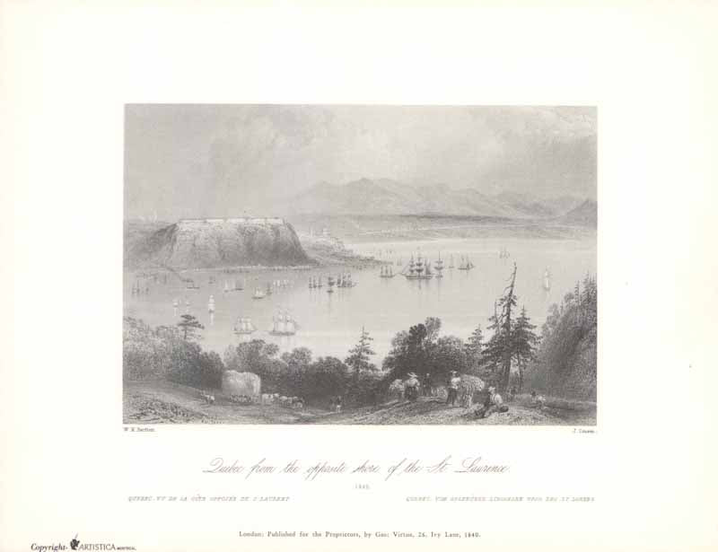 Quebec from the Opposite Shore of the St-Laurence, 1840 by William Hen ...