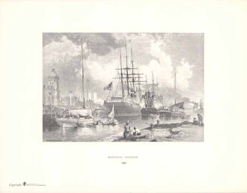 Montreal, Harbour, 1882 by Frederic B. Schell - 9 X 11 Inches (Art Pri ...
