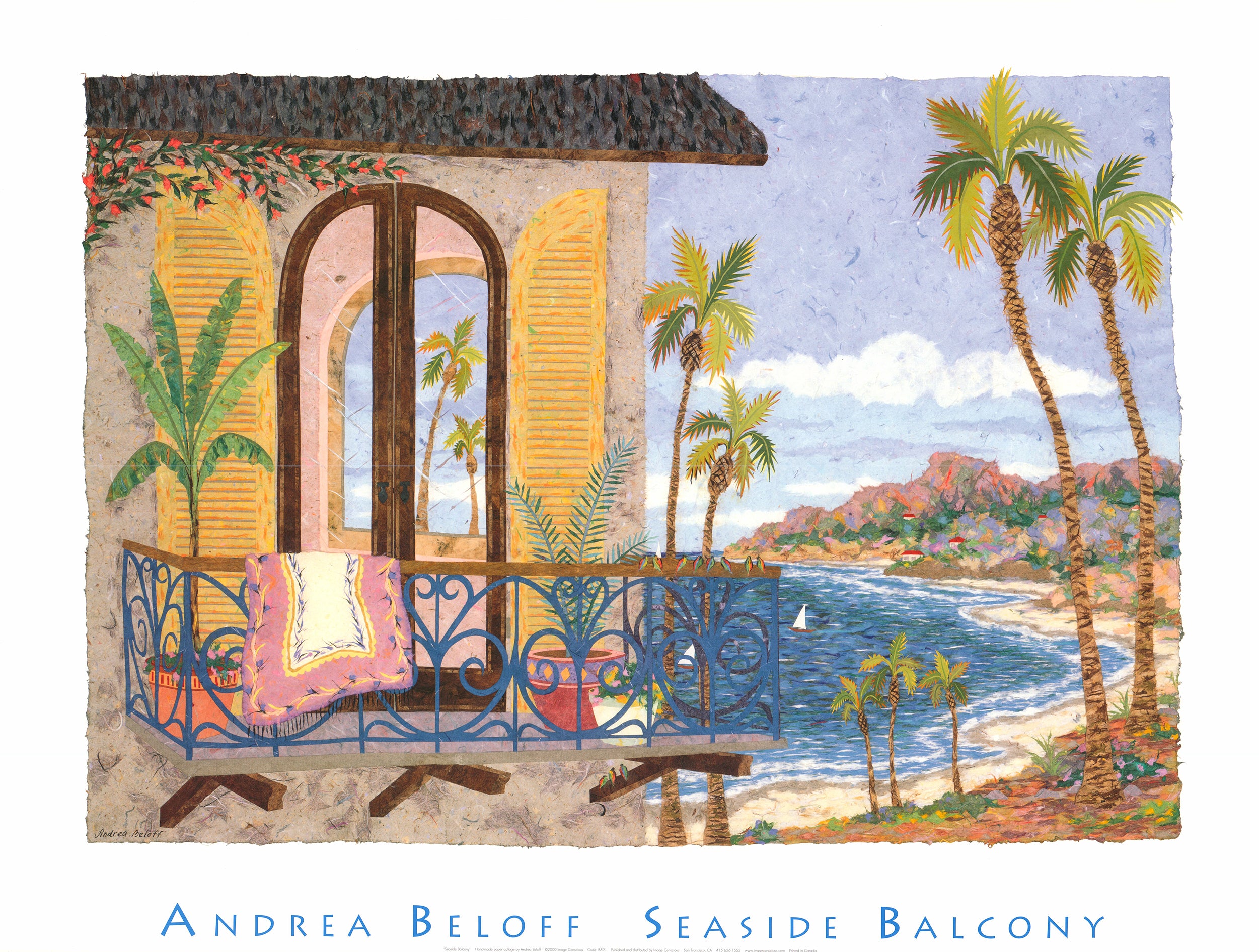 Seaside Balcony by Andrea Beloff - 27 X 35 Inches (Art Print ...