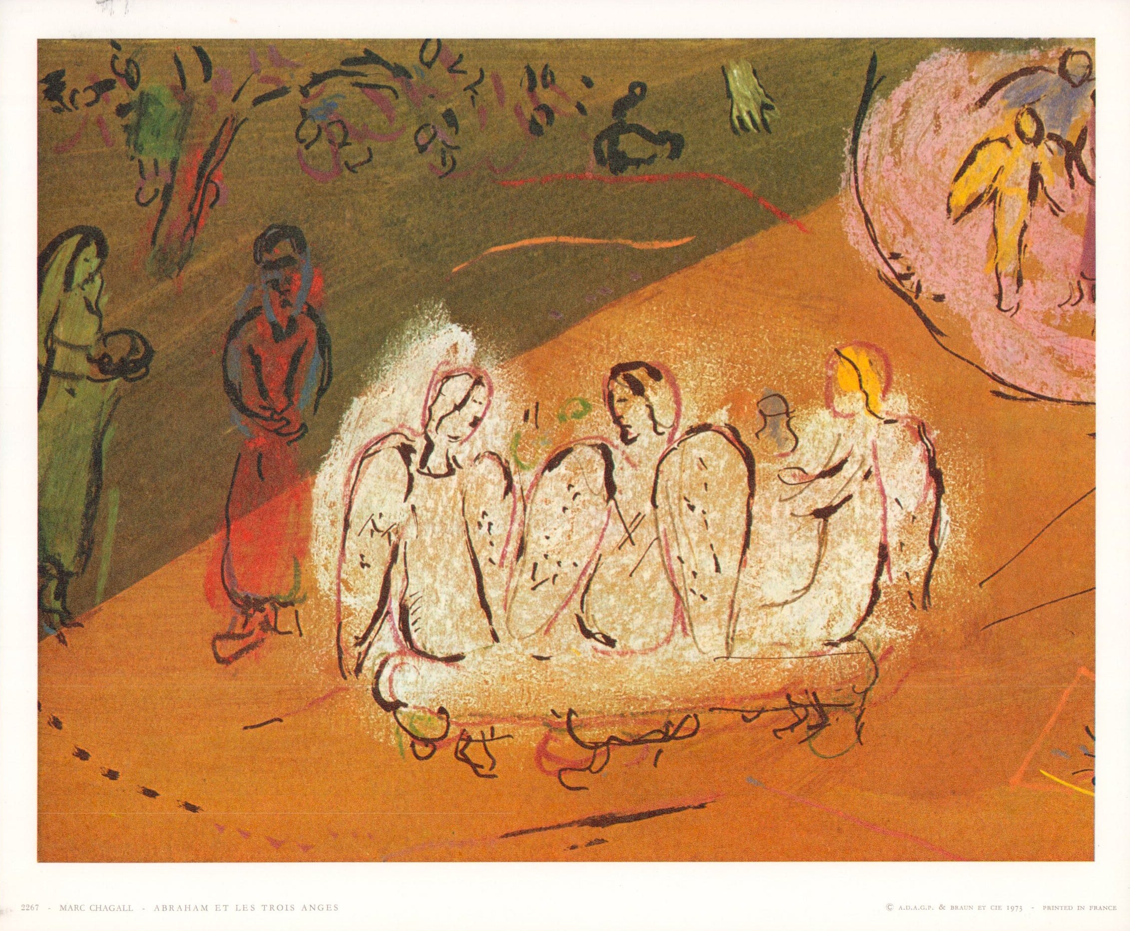 Abraham and the Three Angels by Marc Chagall - 10 X 12 Inches (Art Pri ...