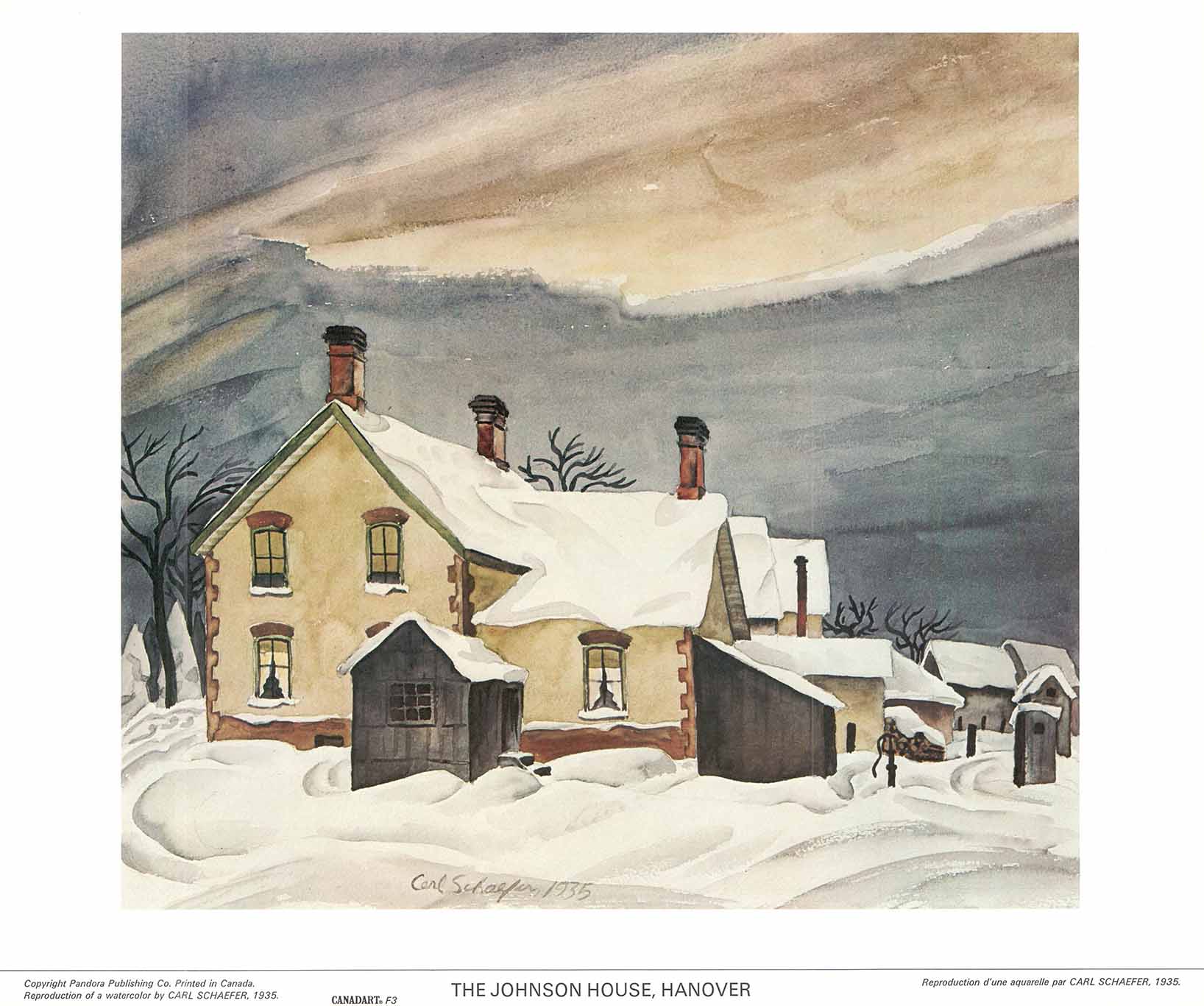 The Johnson House, Hanover, 1935 by Carl Schaefer - 19X23" (Art Print ...