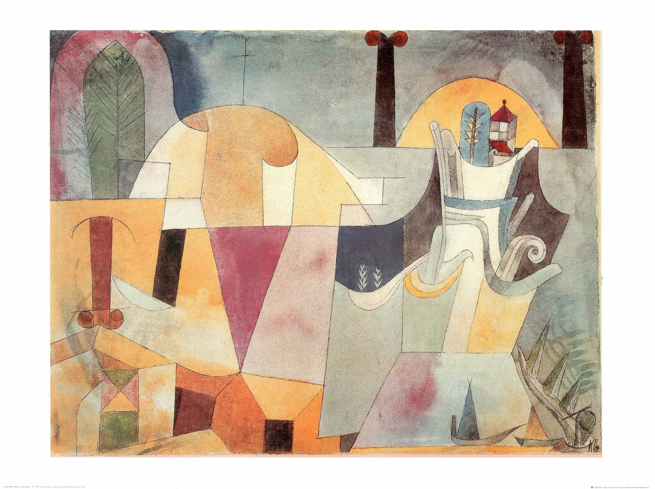 Landscape with Black Columns, 1919 by Paul Klee - 24 X 32" (Art Print ...