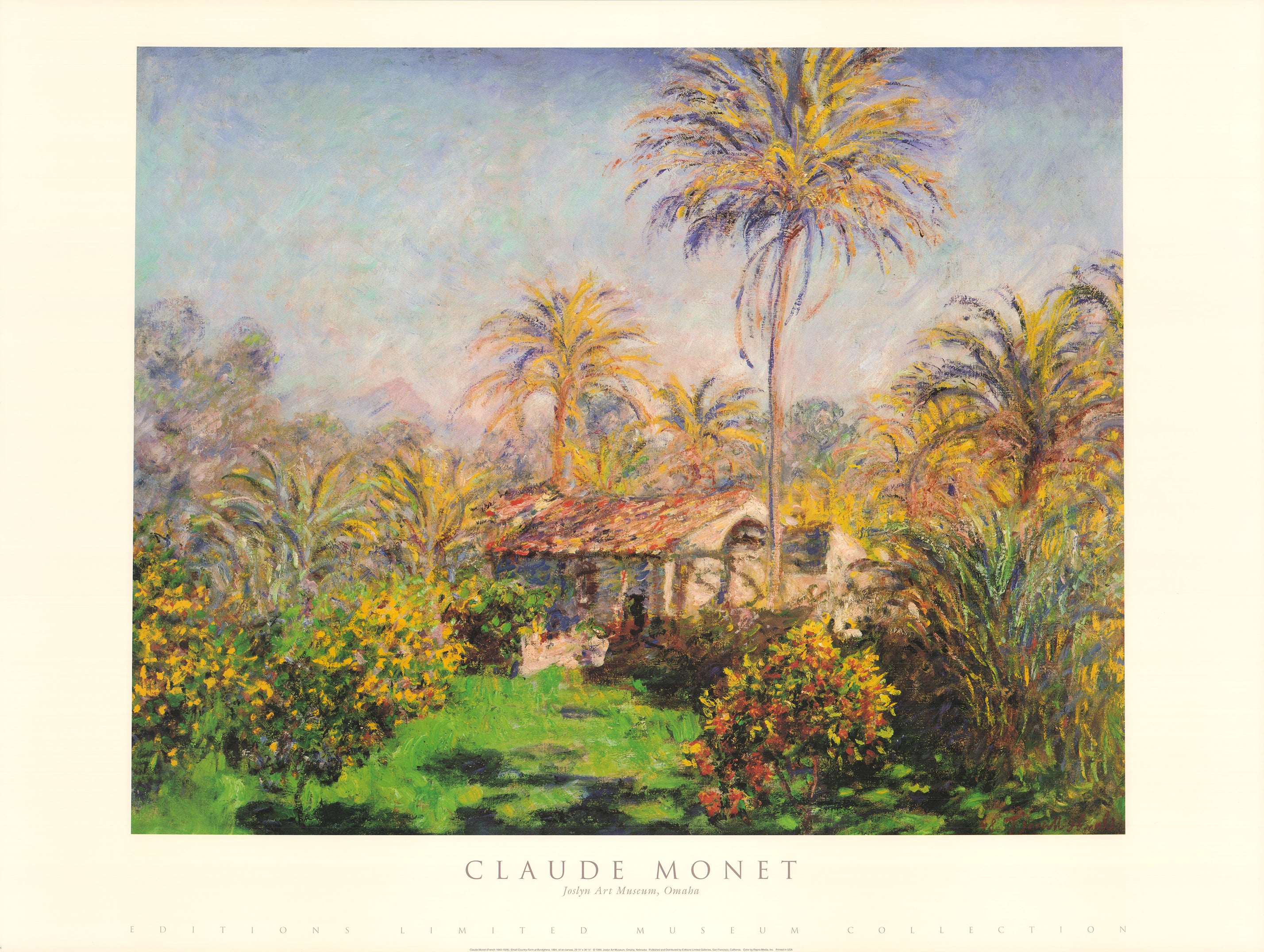 Small Country Farm at Bordighera,1884 by Claude Monet-30X40"(Art Print ...