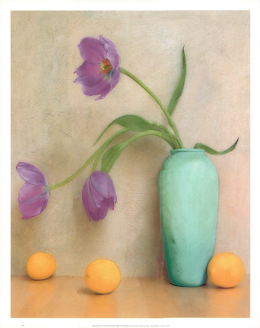 Tulips & Lemons by Sally Wetherby - 12 X 15 Inches (Art Print ...