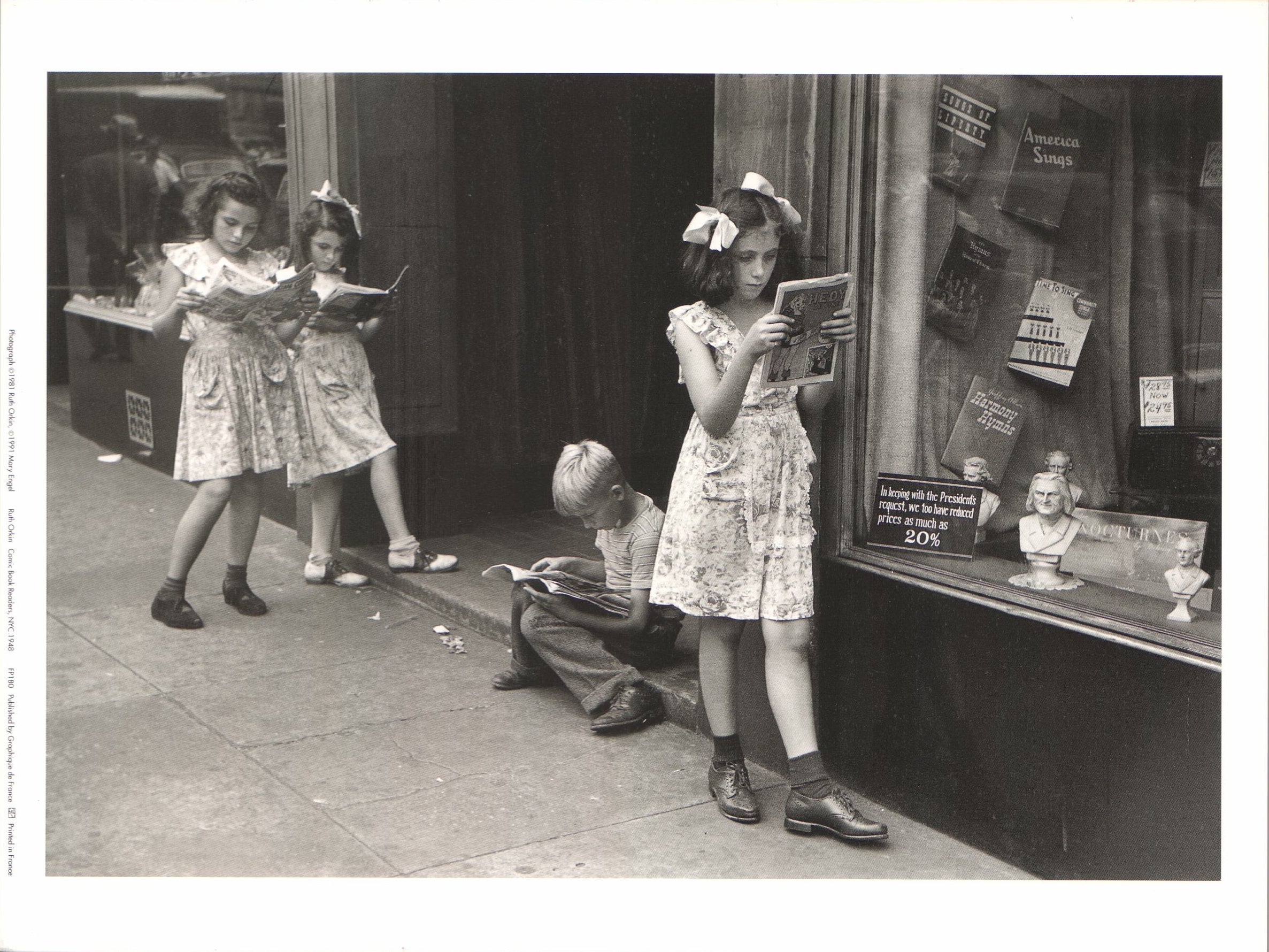 Comic Book Reader, NYC 1948 by Ruth Orkin - 10X12" (Offset Lithograph ...