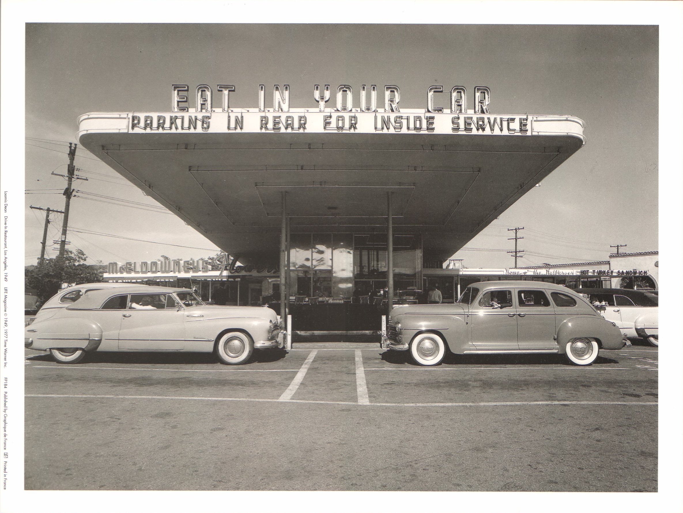 Drive-in Restaurant, Los Angeles 1949 by Loomis Dean - 9 X 12 Inches ...