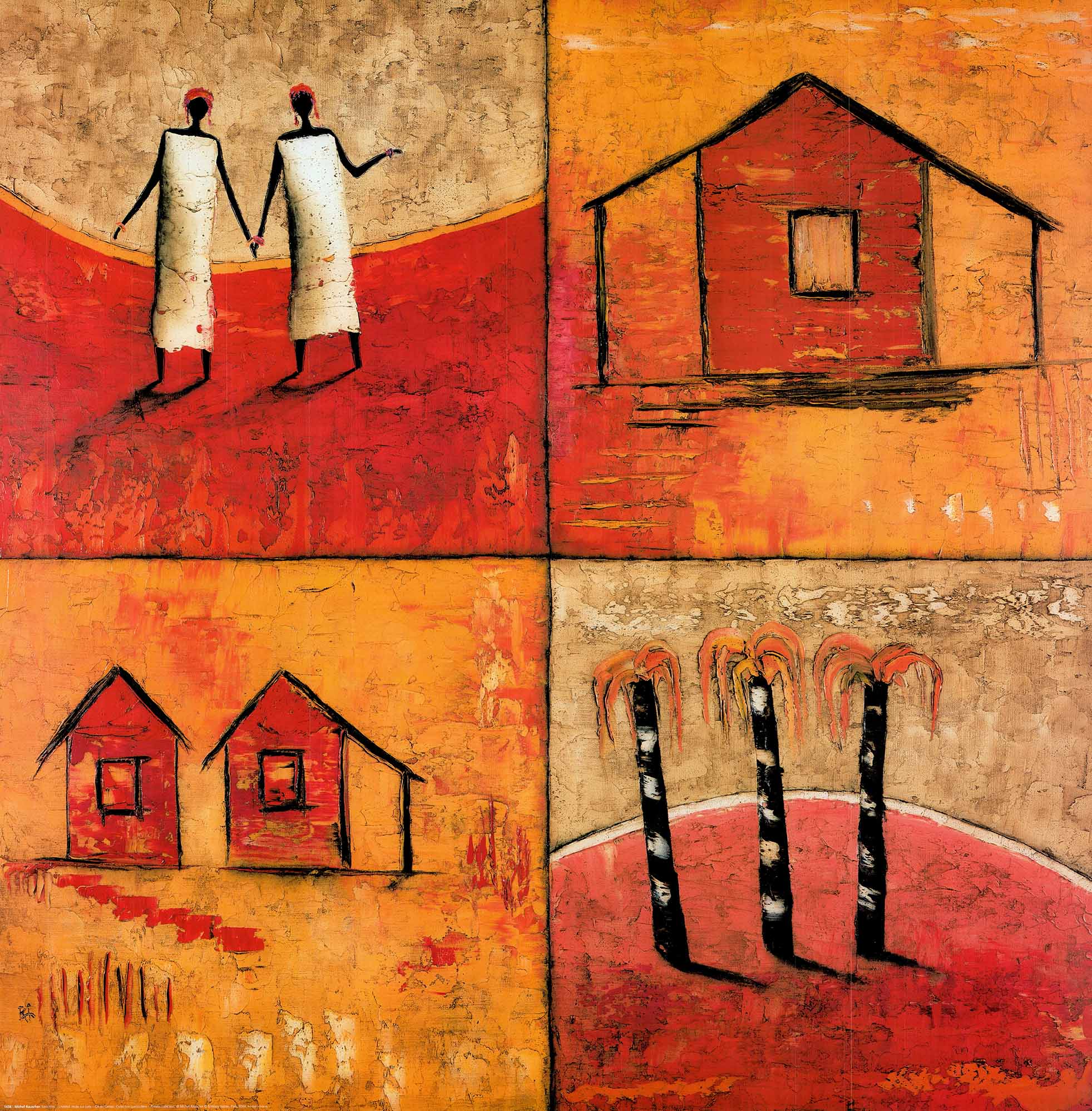Four Square African by Michel Rauscher - 28 X 28 Inches (Art Print ...