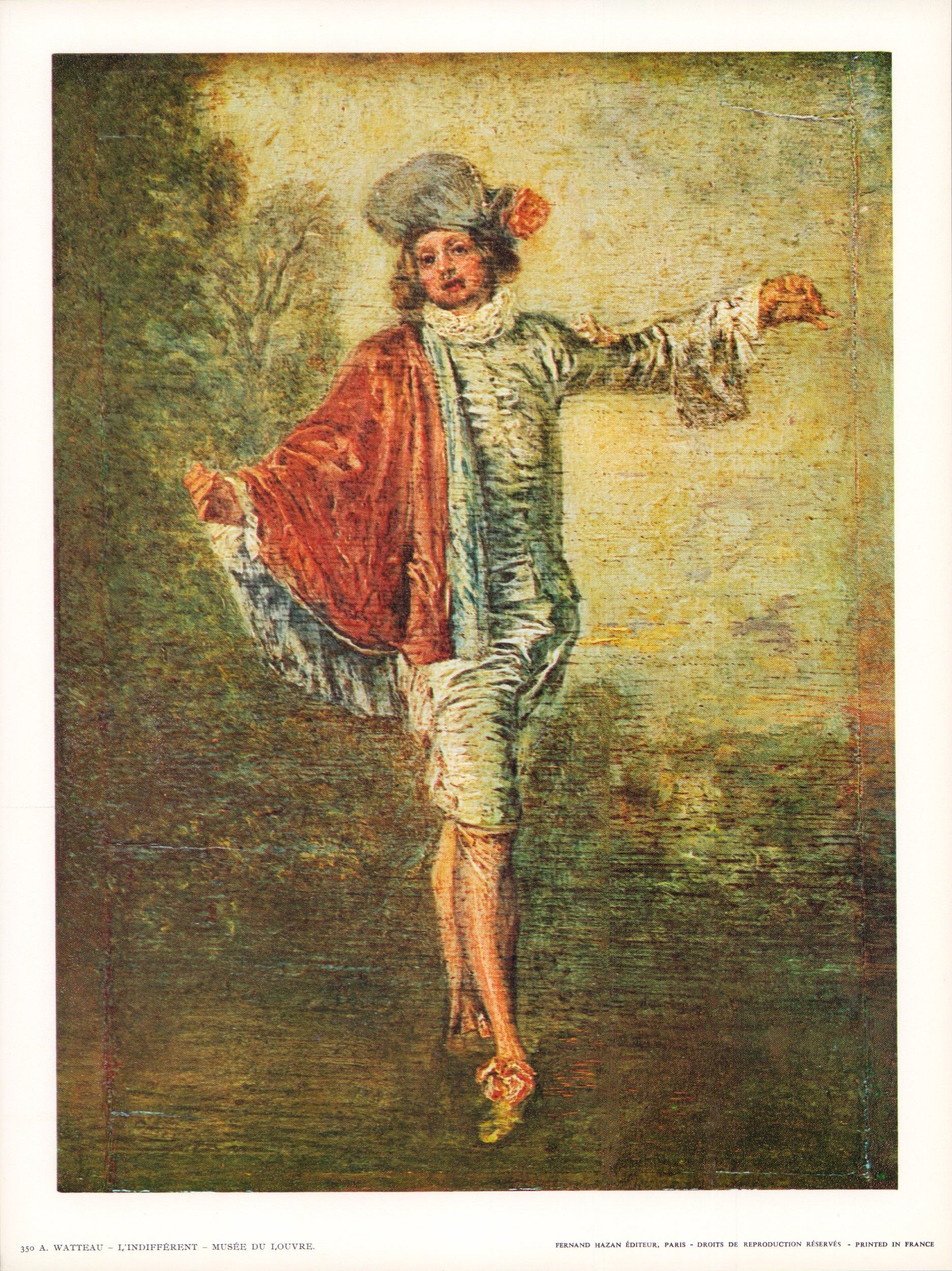L'Indifférent by Antoine Watteau - 10 X 13 Inches (Art Print ...